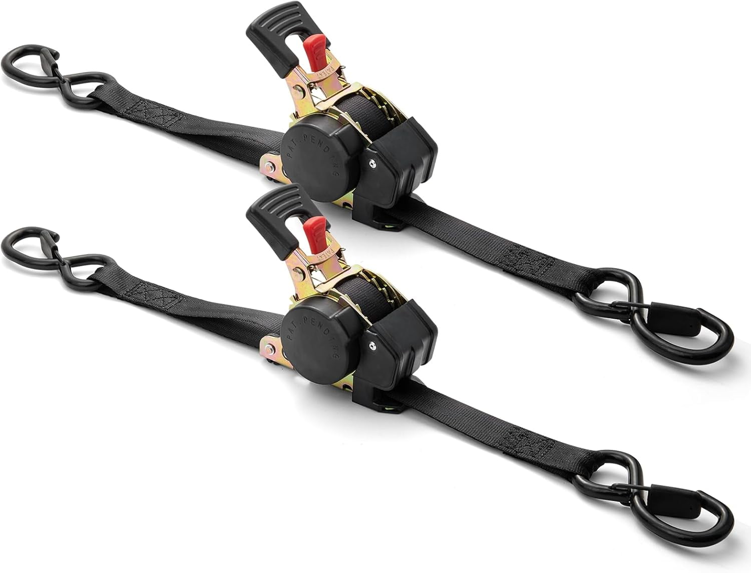Retractable Ratchet Tie-Down Straps 1763 lbs, 1in x 10ft -Retract ...