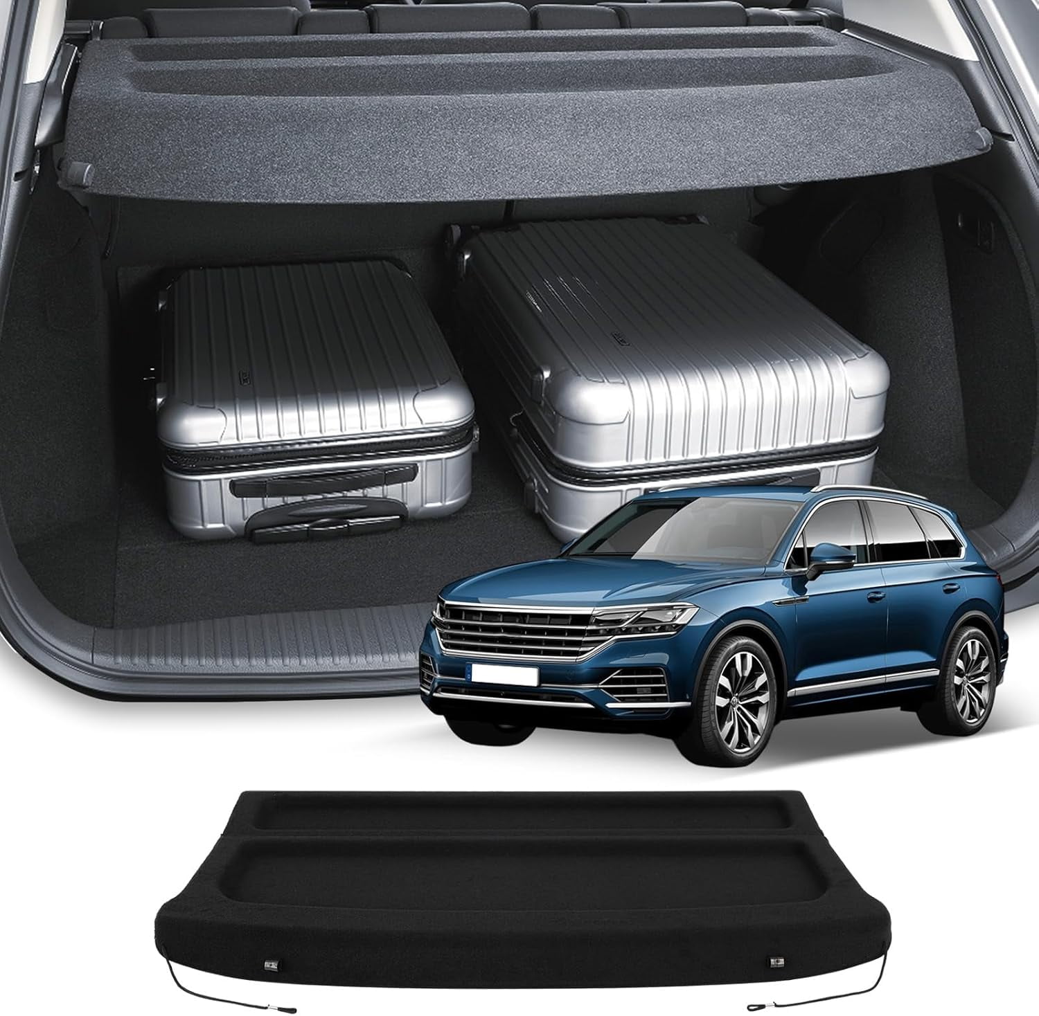 Retractable Rear Cargo Cover Shade for for Volkswagen Taos Trunk Cargo ...
