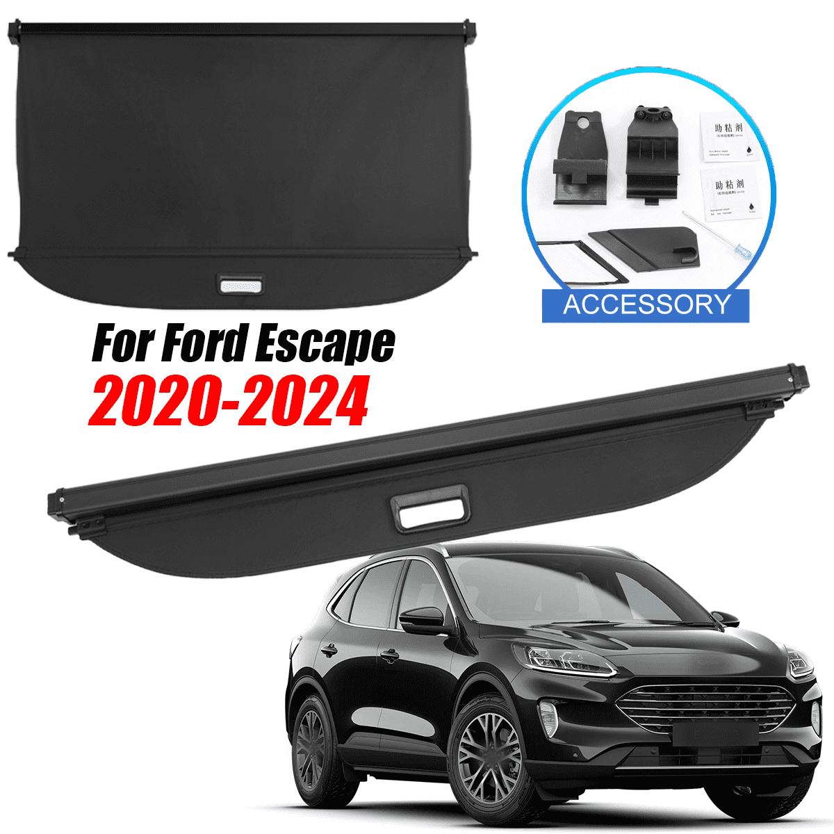 Retractable Rear Cargo Cover Trunk Shade Cover For 2020 2021-2024 Ford ...