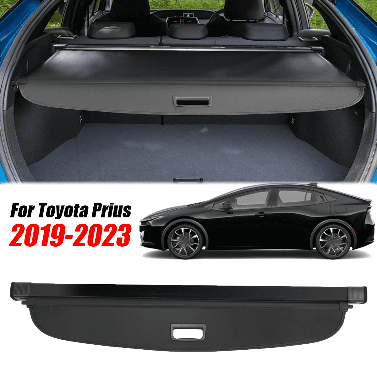 Retractable Rear Trunk Cargo Cover For 19-23 Toyota Prius Luggage Shade ...