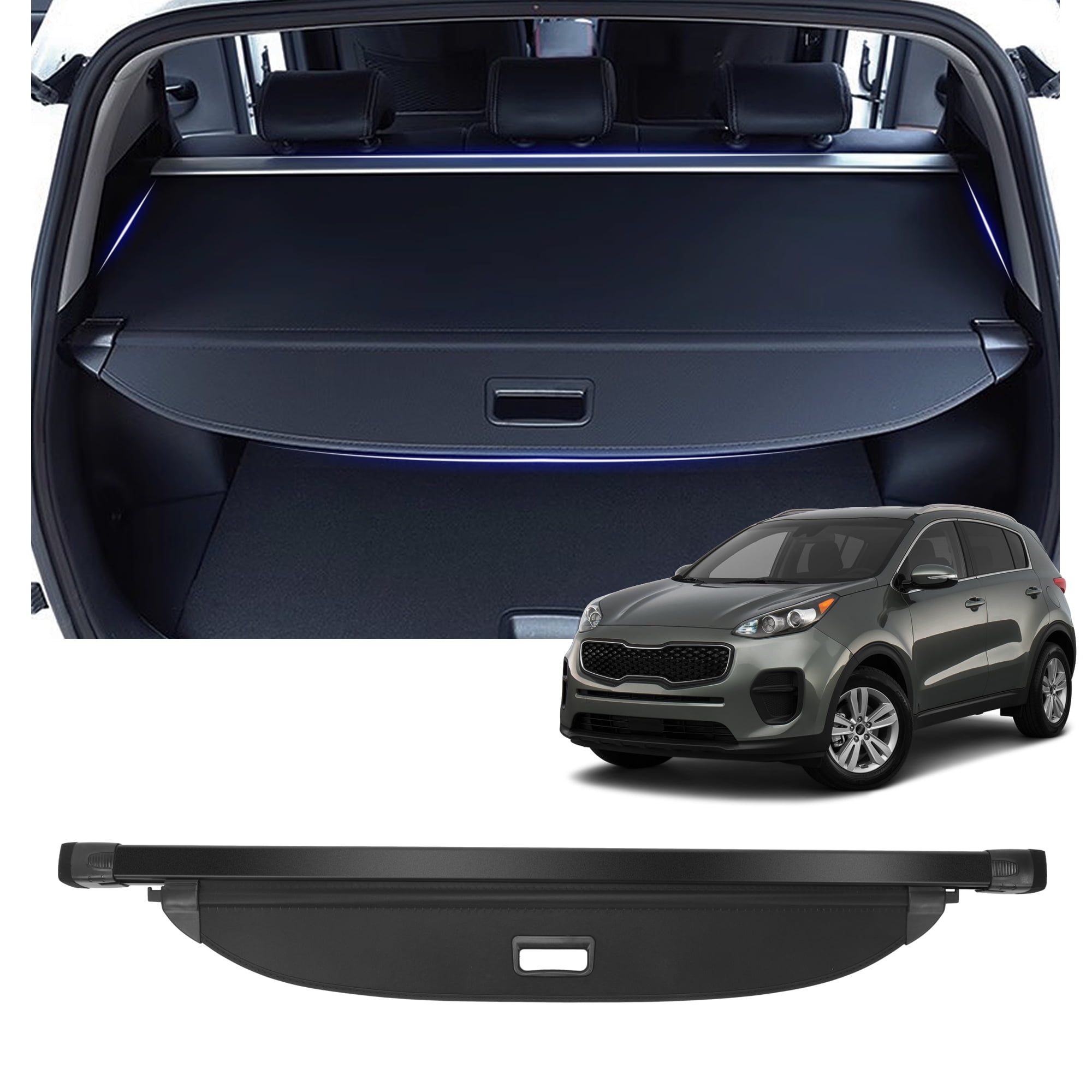 Retractable Rear Trunk Cargo Cover for Kia Sportage 2017-2022 Black ...