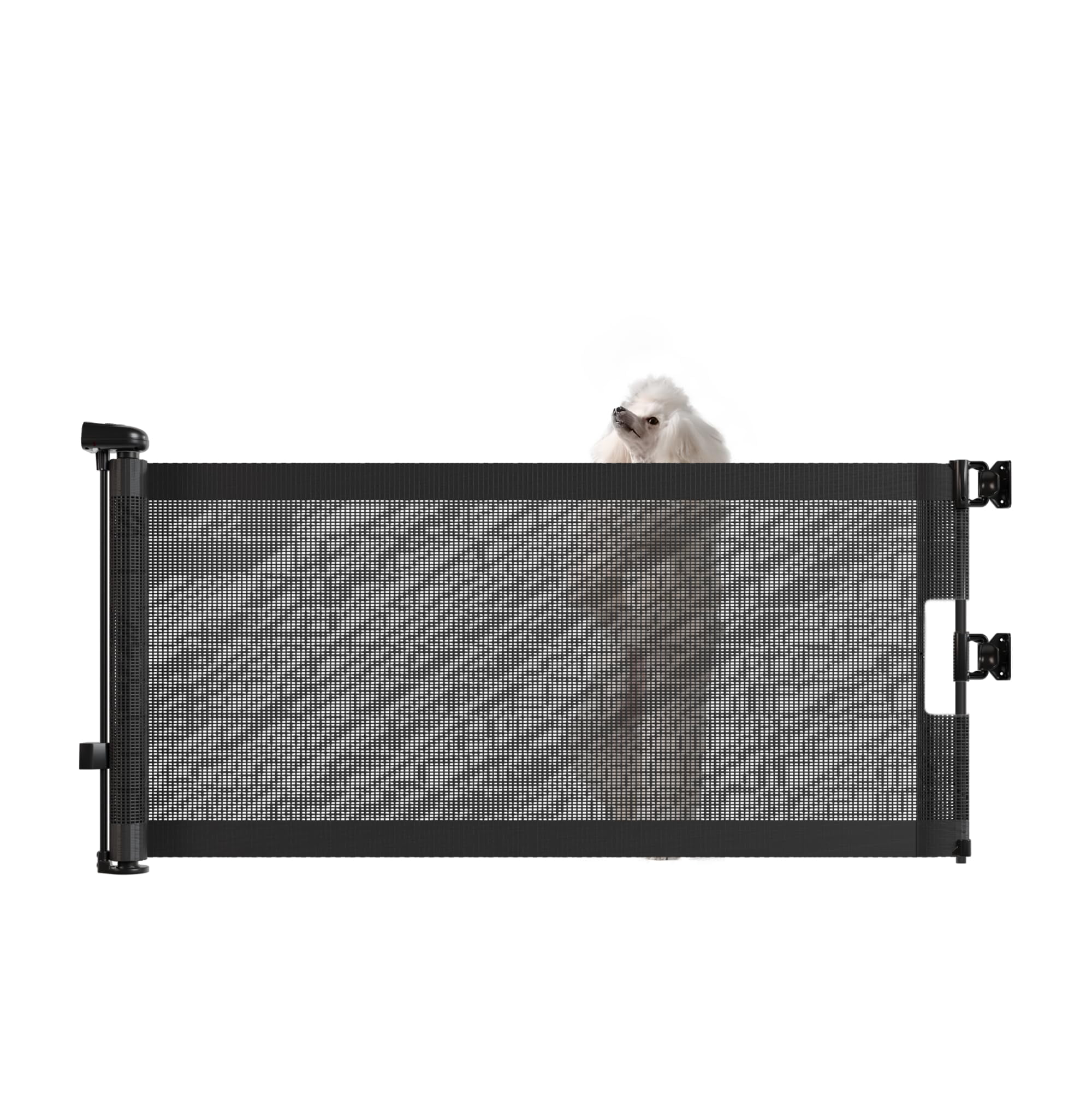 Retractable Short Dog Gate YPF5 - 15.7" H Mesh Pet Gate, Extends Up to ...