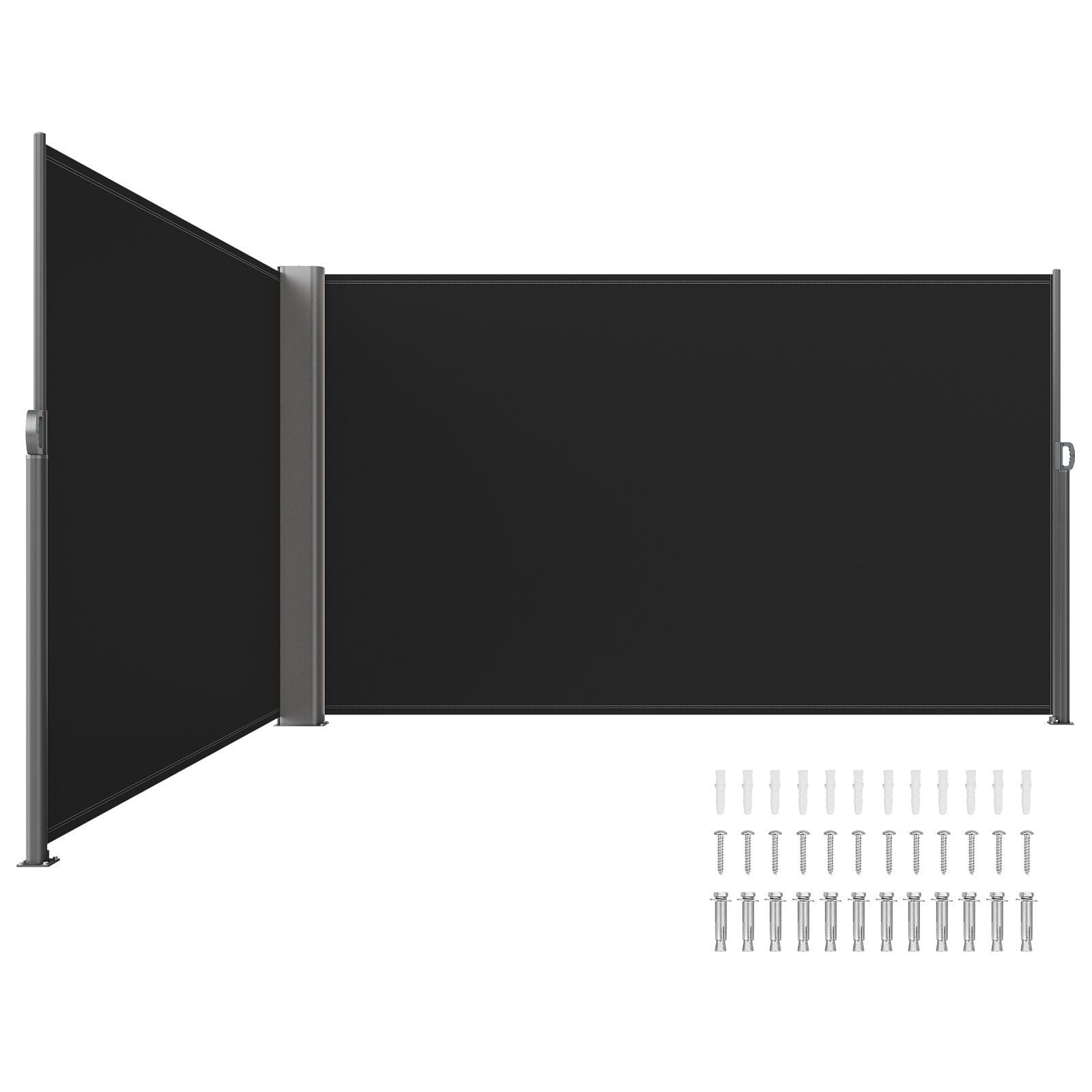 Retractable Side Awning 236" x 63",Double Retractable Patio Screen ...