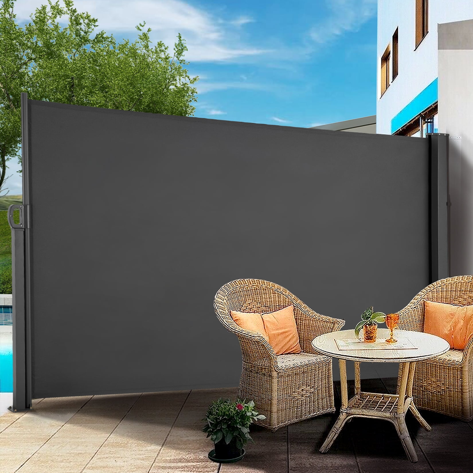 Retractable Side Awning Outdoor Privacy Screen for Patio 118"x63 ...