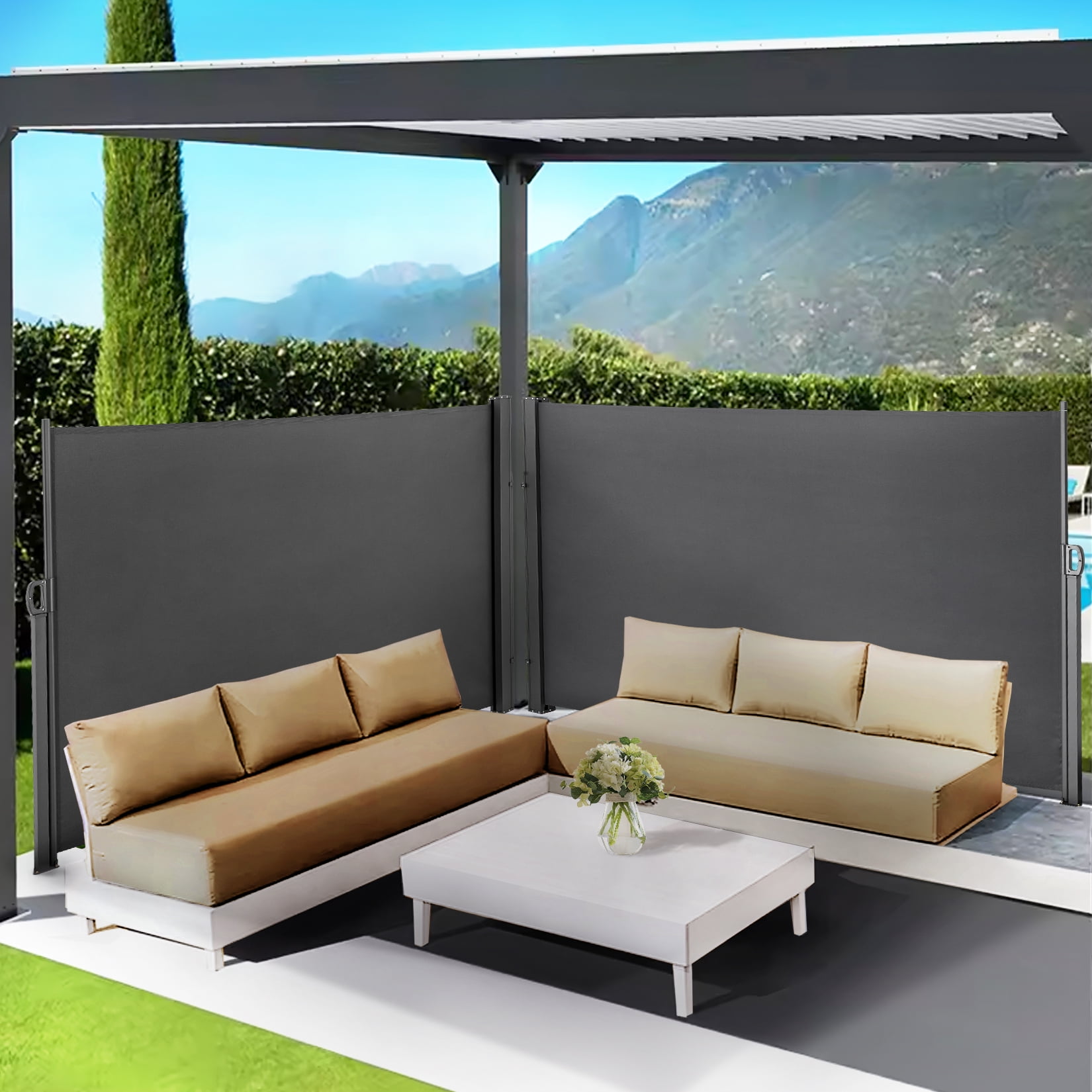 Retractable Side Awning Outdoor Privacy Screen for Patio, Folding Deck ...