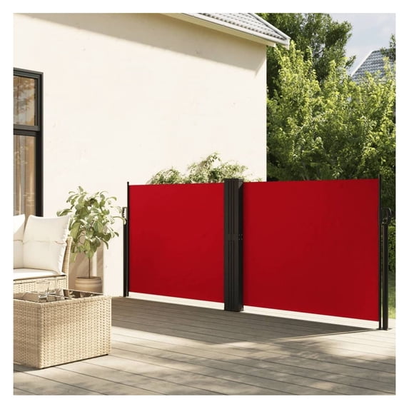 Retractable Side Awning Red - 100% Polyester PU Coated - Outdoor ...