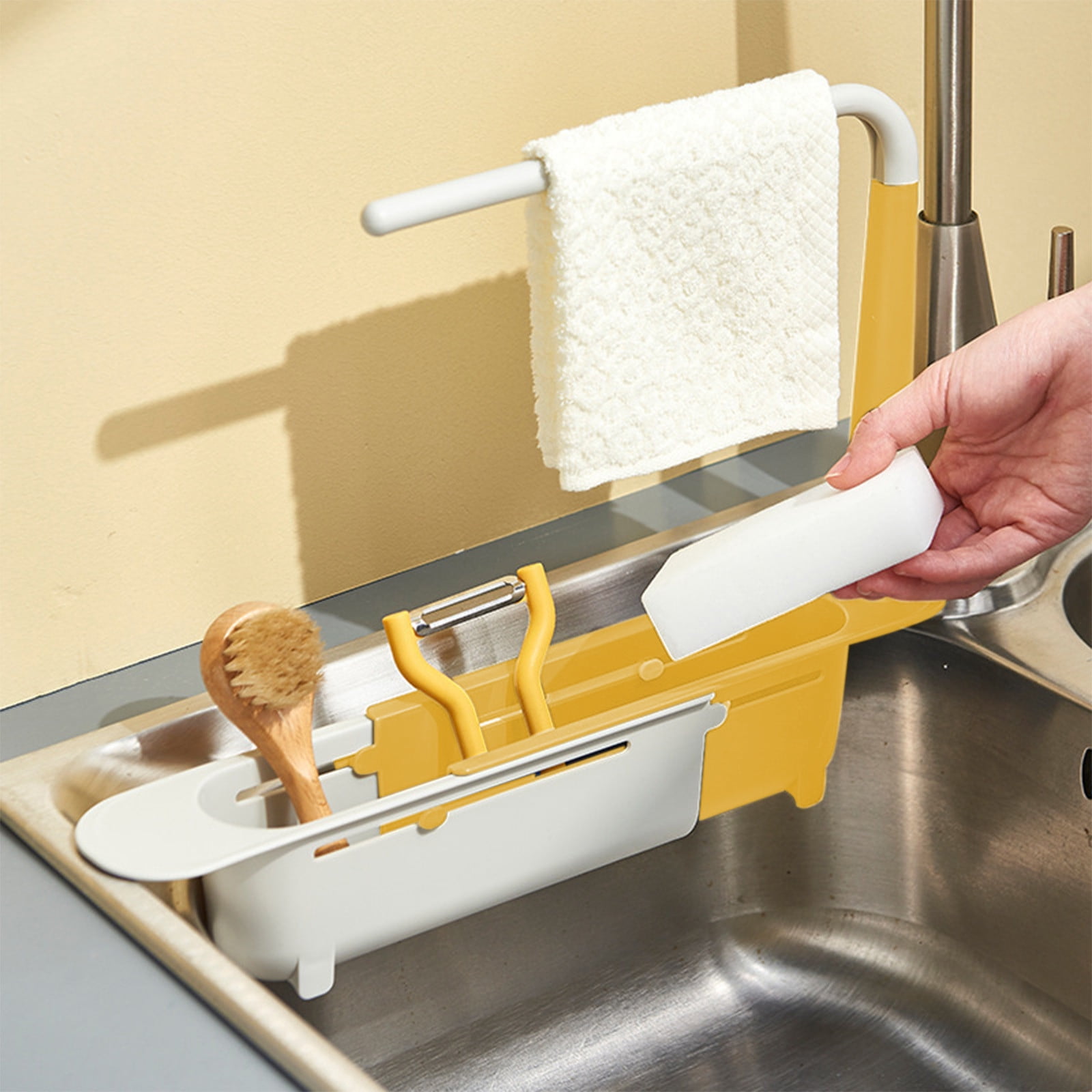 Retractable Sink Drying Rack Basket | Expandable 13-17.7" Adjustable ...