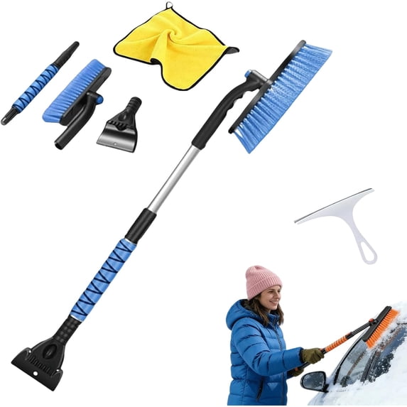 Retractable Snow Brush for Car, Multi-Functional Ice Scraper Tool with ...