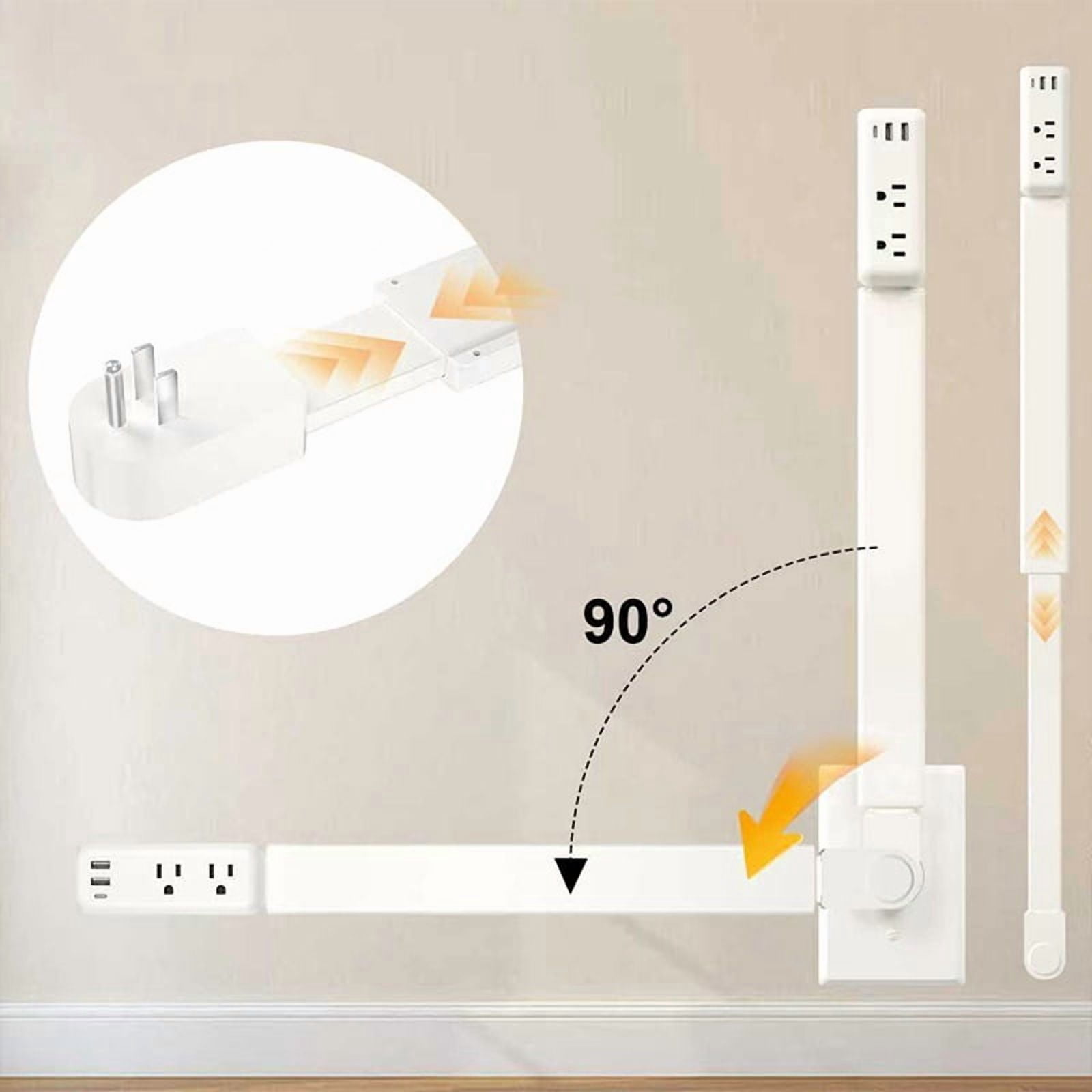 Retractable Socket Extender with USB-A, USB-C & 2 AC Outlets ...