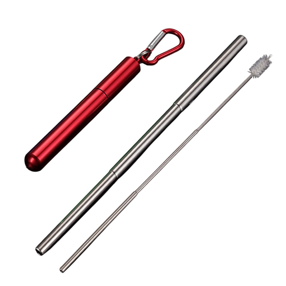 Retractable Stainless Steel Straw With Cleaning Brush - Portable Eco ...