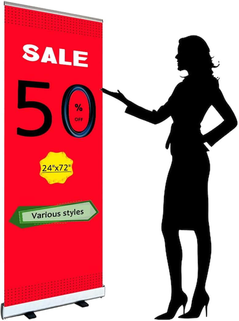 Retractable Stand Roll Up Stand 24''x 72'' Advertising Display Stand ...