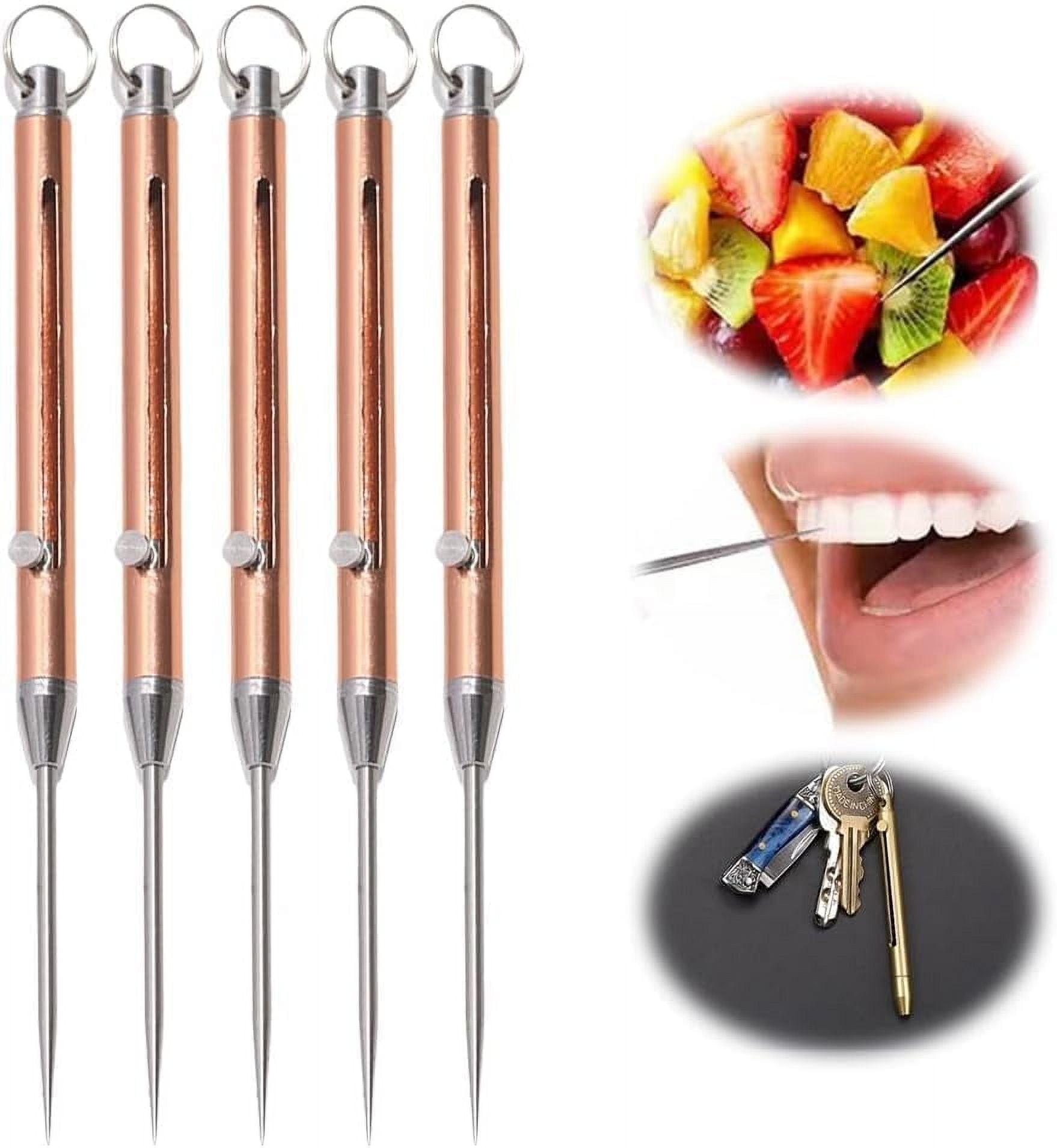 Retractable Titanium Toothpicks, 2024 New Reusable Titanium Telescopic ...