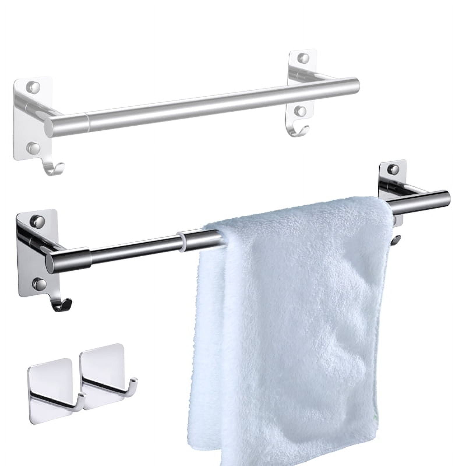 Retractable Metal Towel Bar, Wall Mounted Bathroom Rack, Adjustable ...