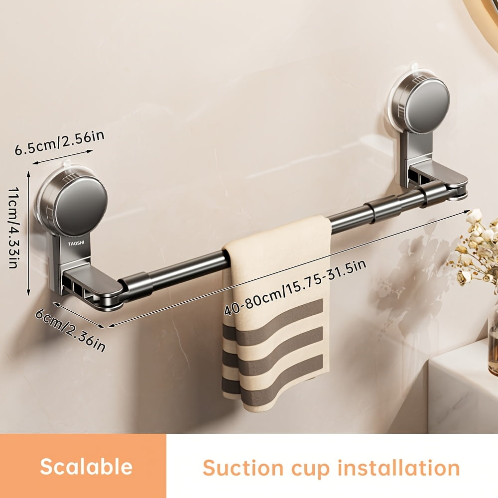 Retractable Towel Rack with Suction Cups That Leaves No Holes Or Marks ...