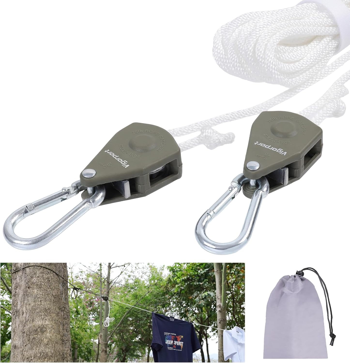Retractable Travel Clothesline, Portable Clothes Line Heavy Duty Rope ...