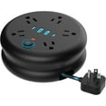 Retractable Travel Power Strip: 10 ft Extension Cord Portable ...