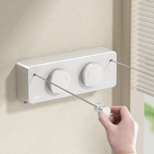 Retractable Twin Clothesline Indoor, Non-Sagging Outdoor Clothes Line ...