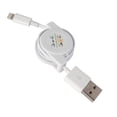 Retractable USB Cable Charge Sync Power Wire Data Transfer Cord White ...
