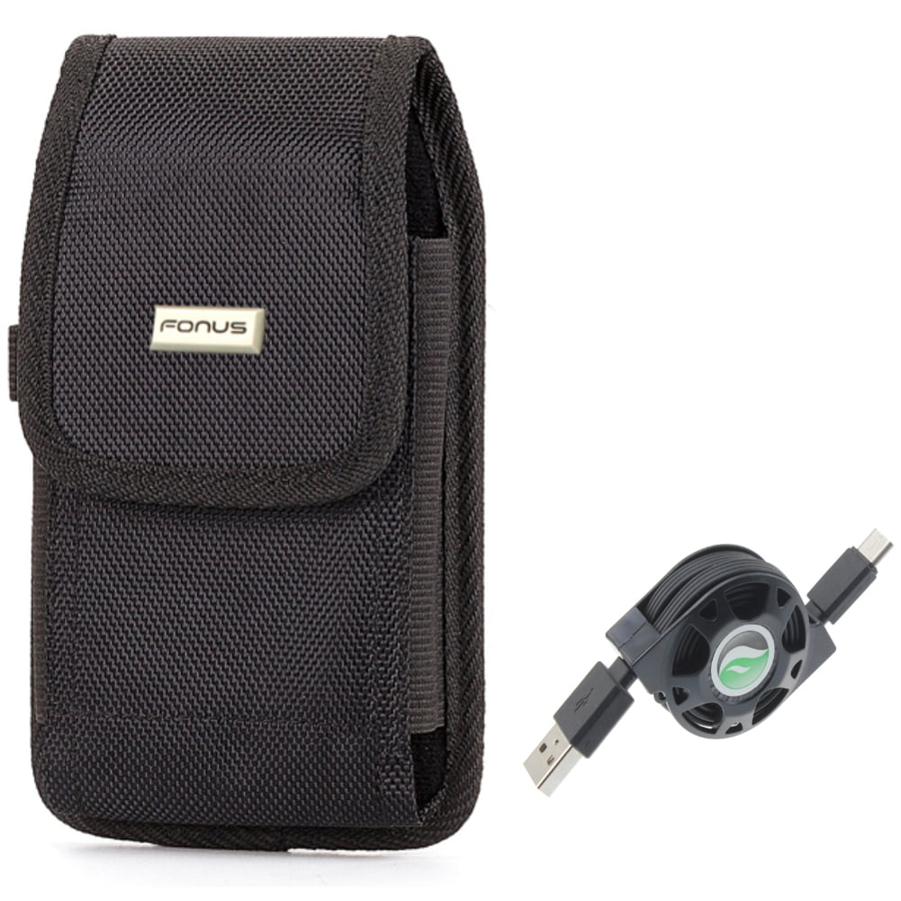 Retractable USB Cable w Rugged Case Belt Clip for Samsung Galaxy A73 5G ...