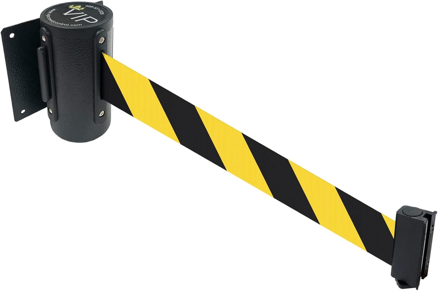 Retractable Wall Barrier With Tuff Tex Black Finished (156" Blk/Yel ...