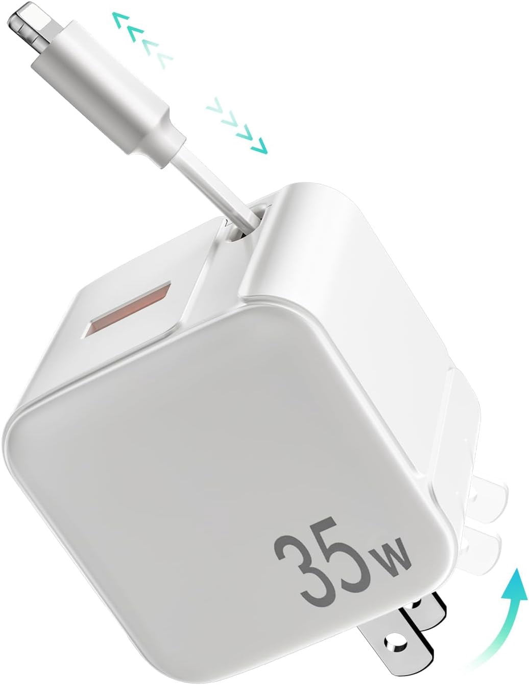 Retractable Wall Charger,35W PD Fast USB Charger Block with Retractable ...