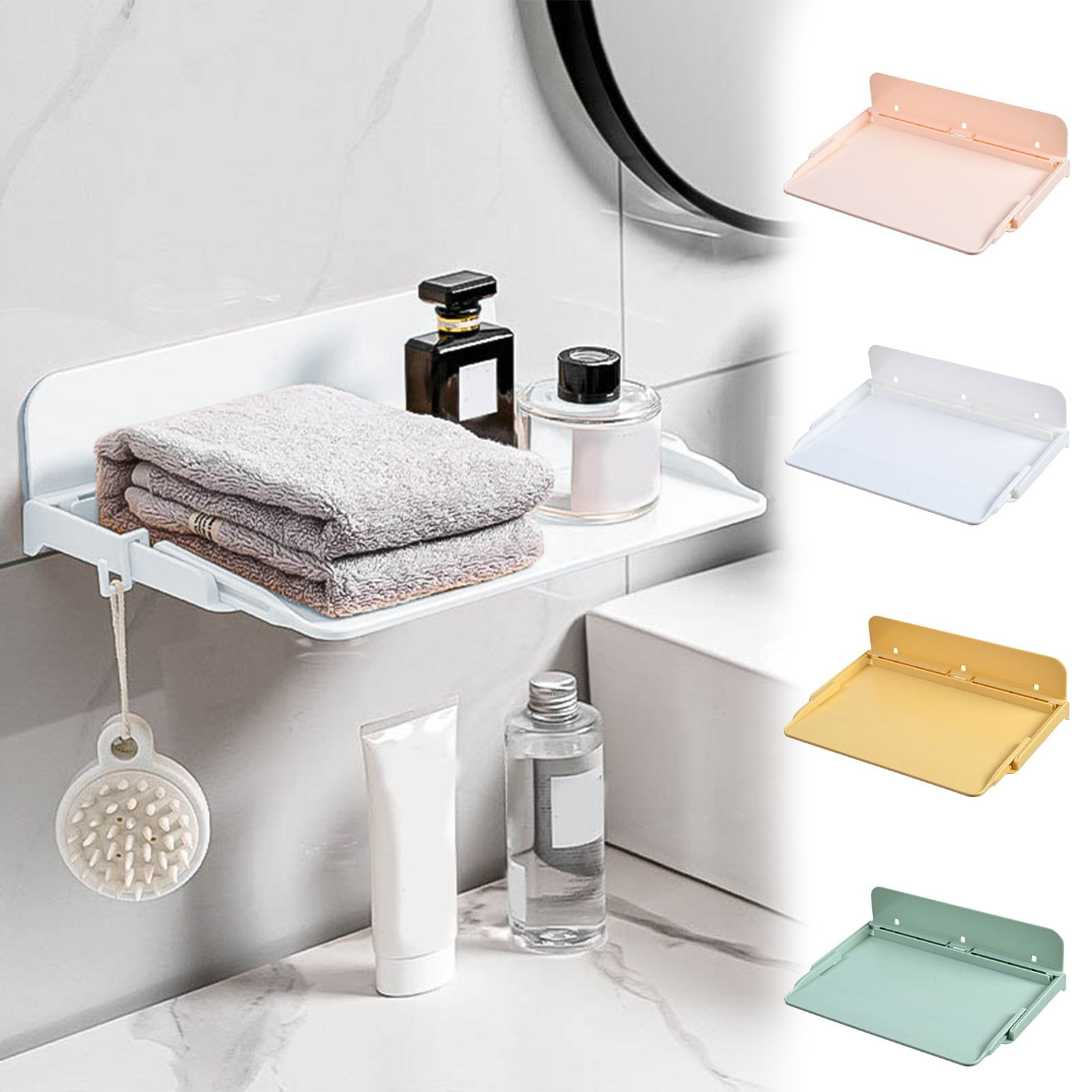 Retractable Wall Shelf, Adjustable Storage Shelf, Nail-free Mounting ...