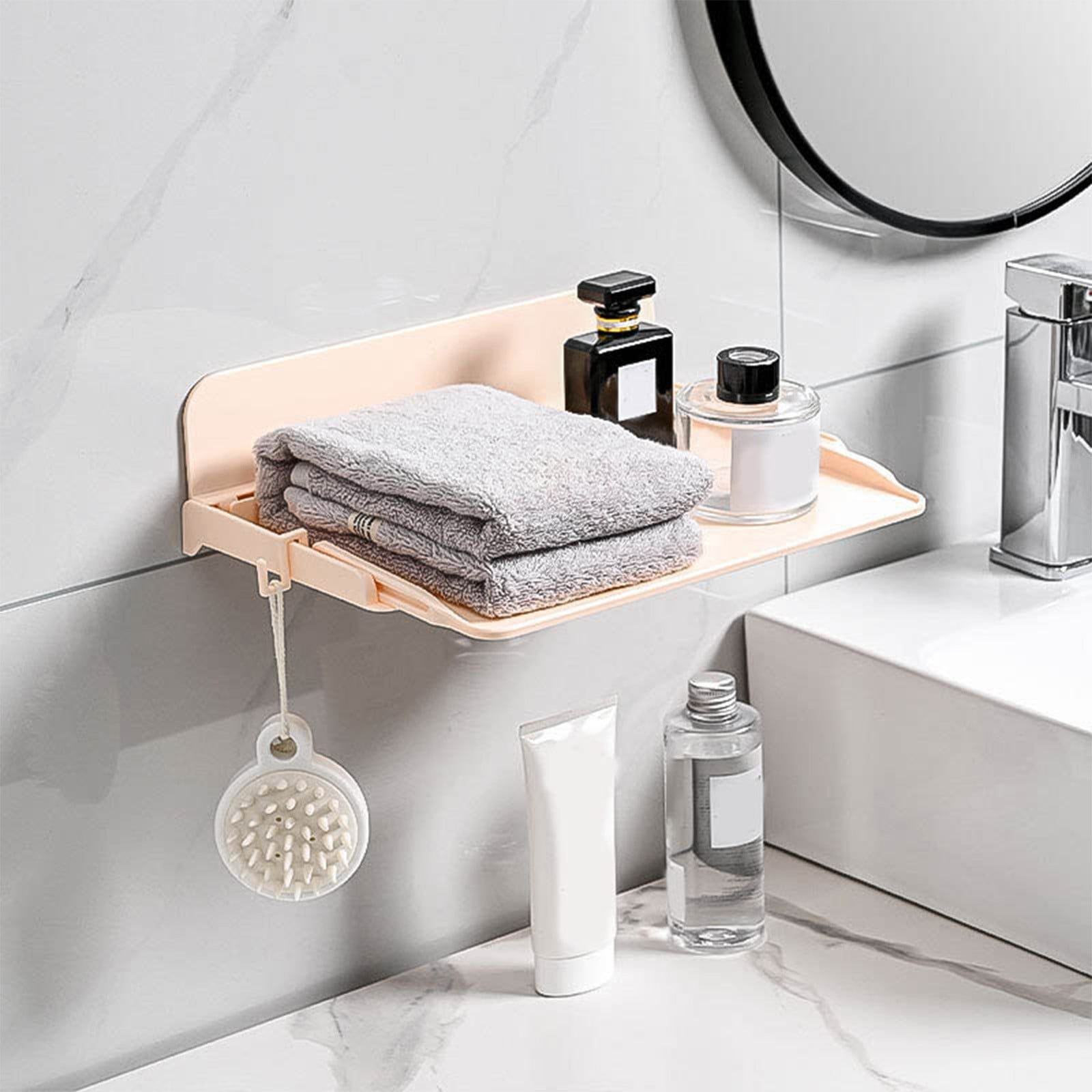 Retractable Wall Shelf | Nail-Free No-Drill Adhesive Storage Organizer ...