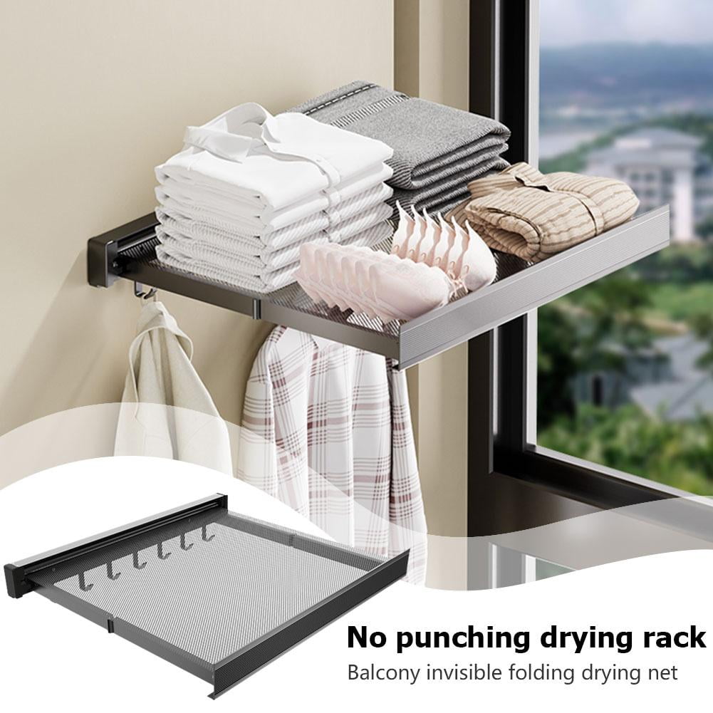 Retractable WallMounted Drying Rack Foldable Placeholder with Net ...