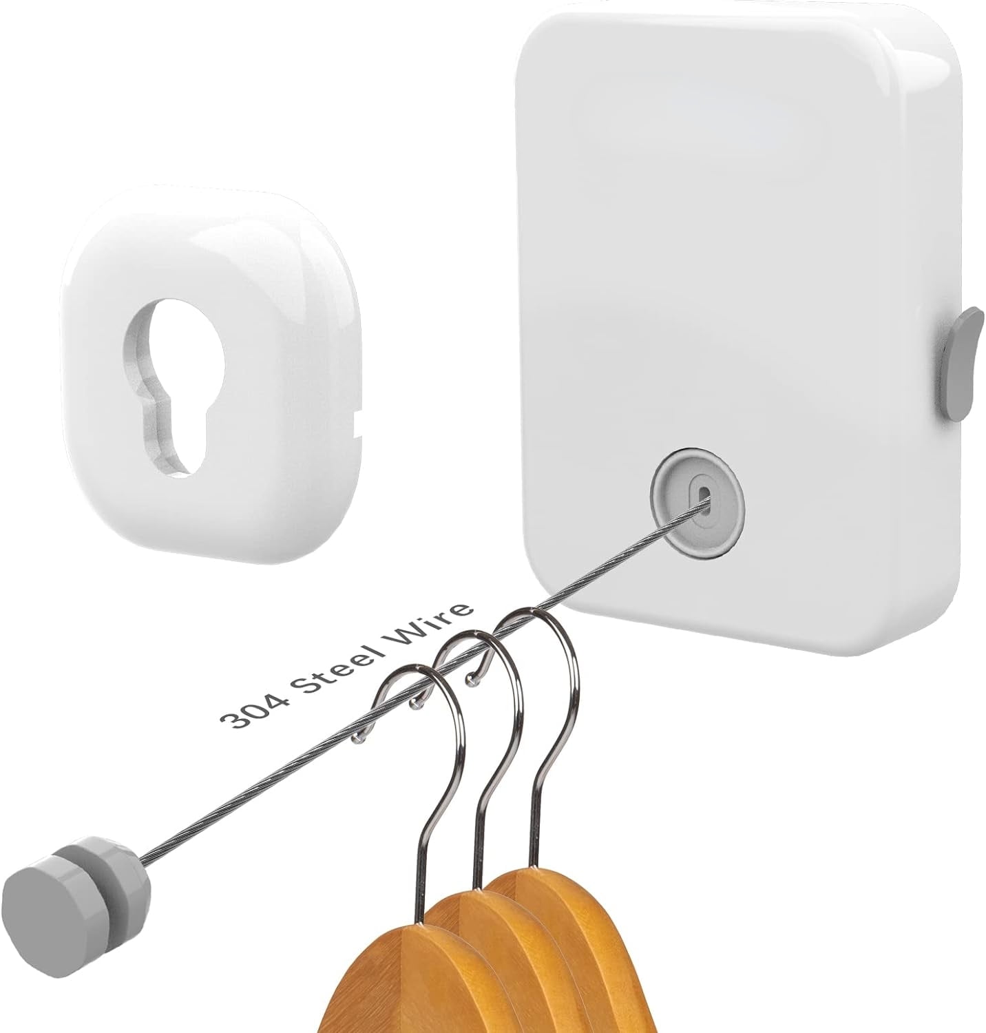 Retractable Washing Line Indoor Clothes Line 14ft, Wall Mounted Heavy ...