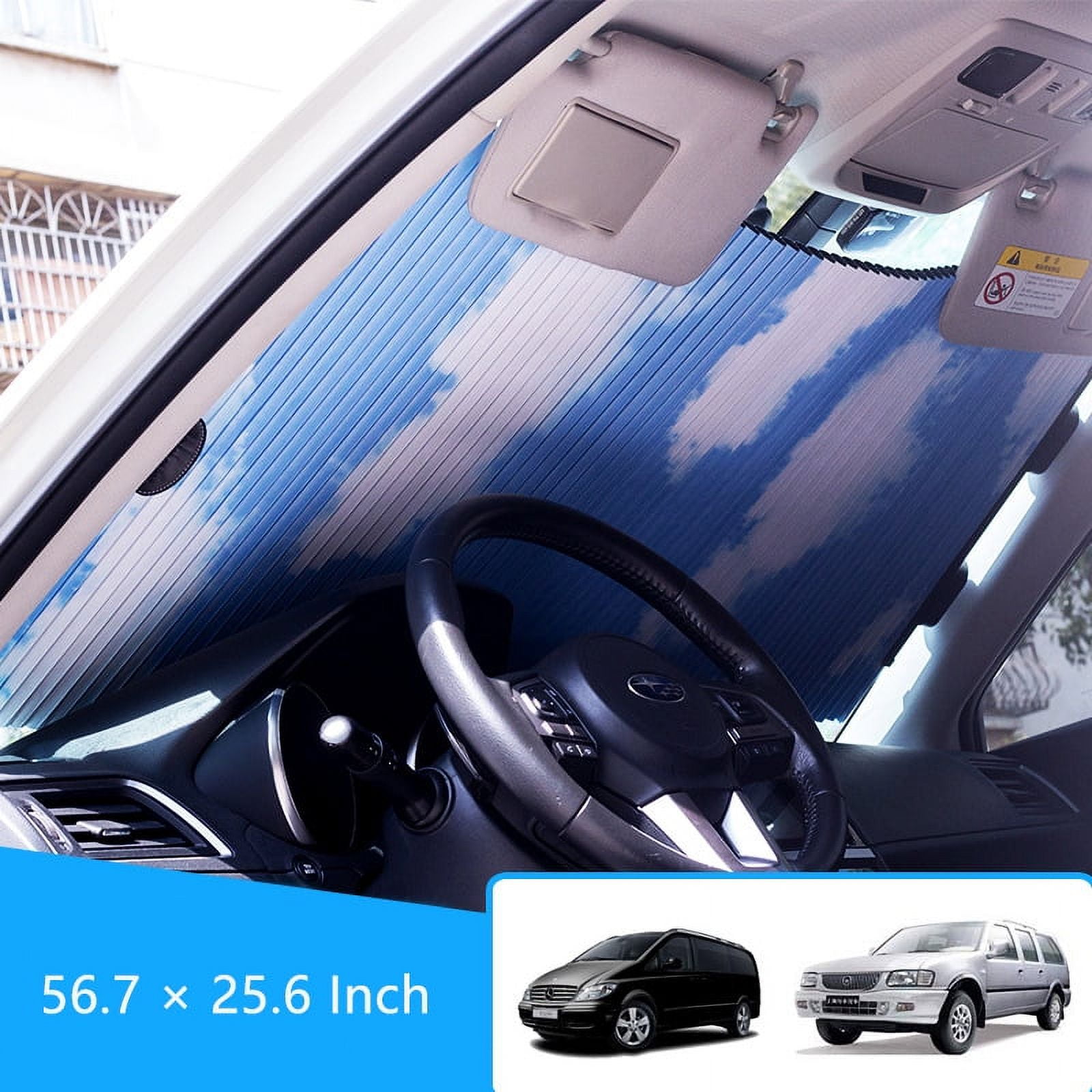 Retractable Windshield Sun Shade for Car, Cordless Cellular Sun Visor ...