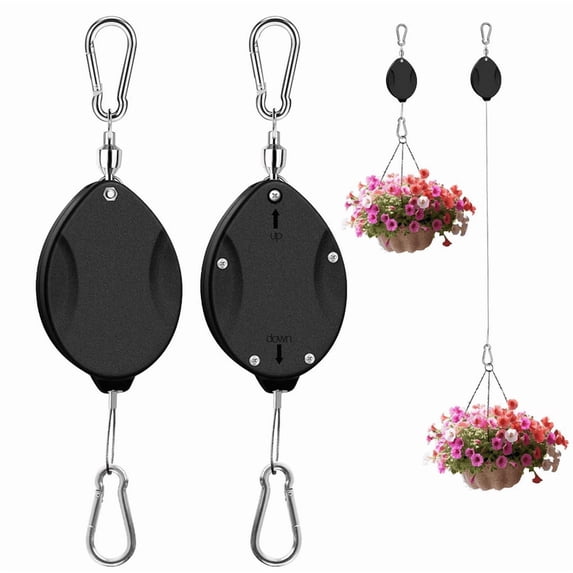 Retractable Wire Rope Plant Hanger Plant Pulleys for Hanging Plants ...