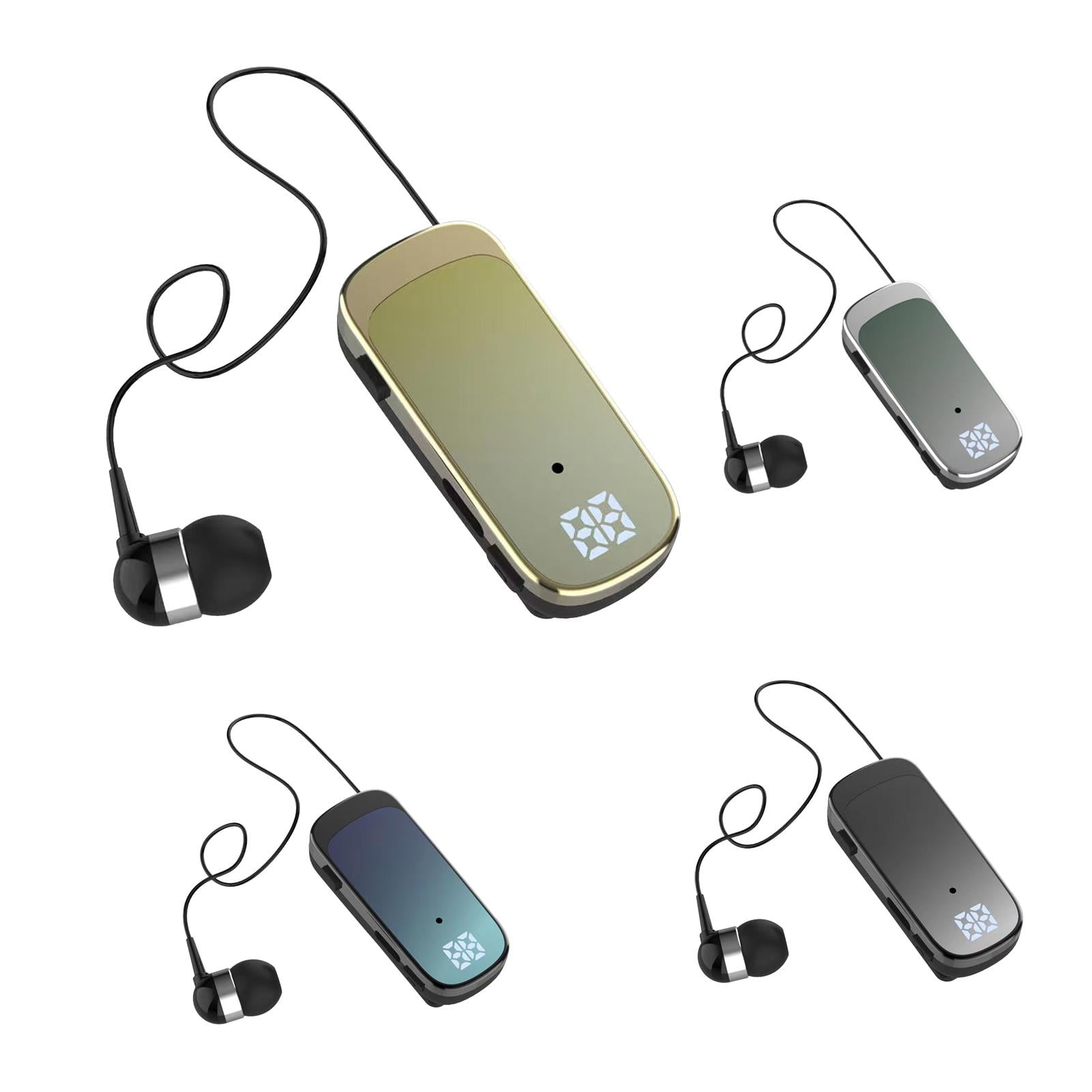 Retractable Wireless Headset Wireless Earpiece LED Battery Display ...