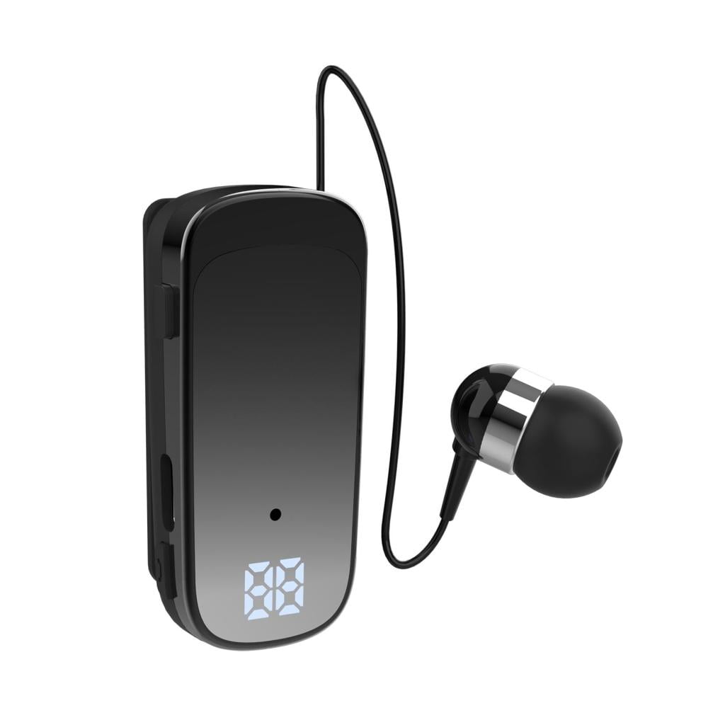 Retractable Wireless Headset Wireless Earpiece LED Battery Display ...