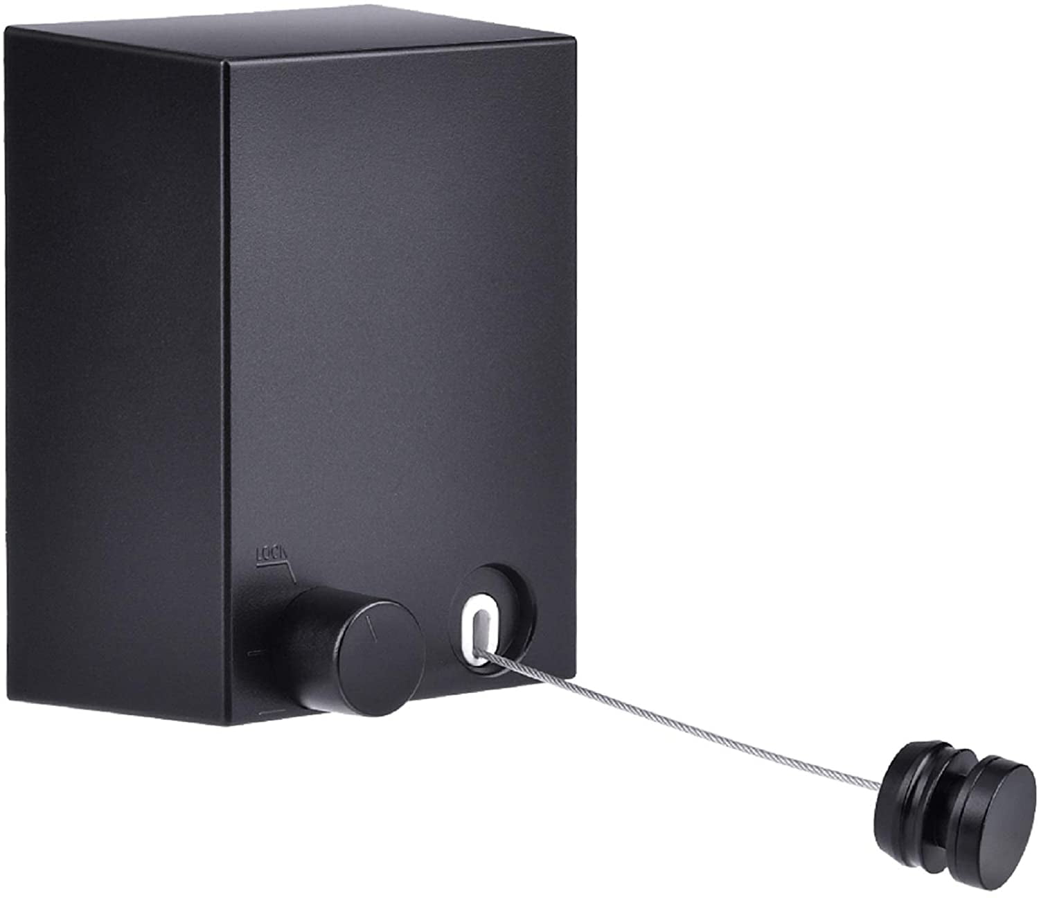 Retractable clothesline, retractable rope, stainless steel, black ...