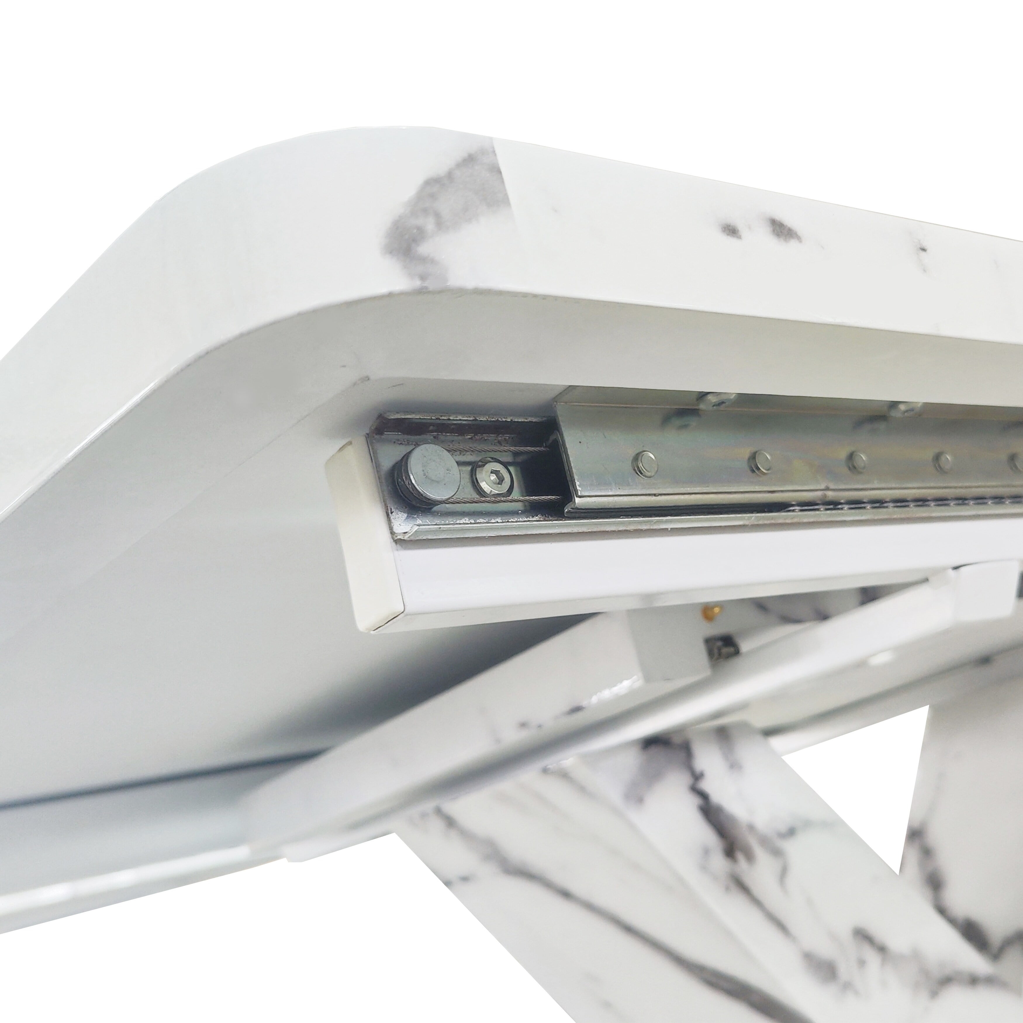 Retractable dining table with MDF Top White - Walmart.com