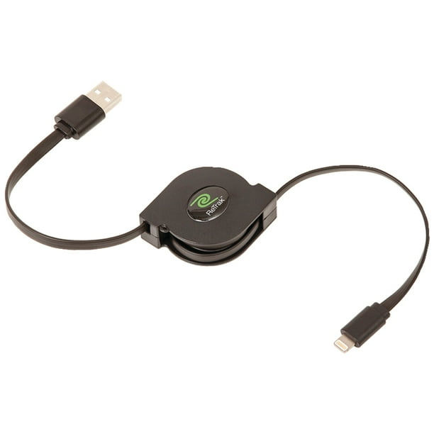 Retrak ETESLTB Retractable Charge & Sync USB Cable With Lightning ...