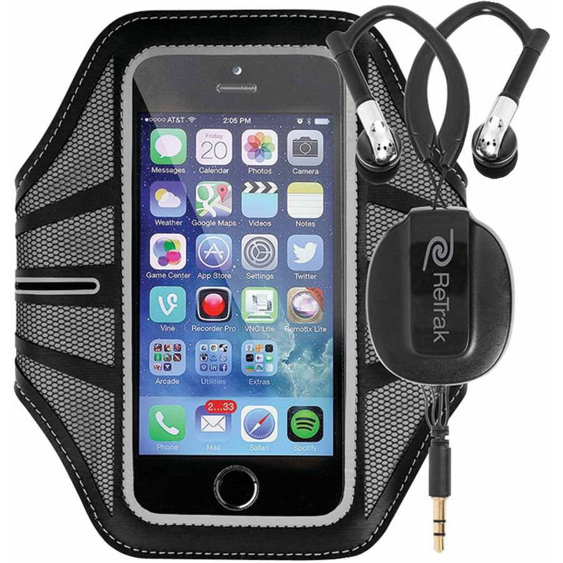 Retrak Medium Sports Armband with Retractable Earwraps for Apple iPhone ...