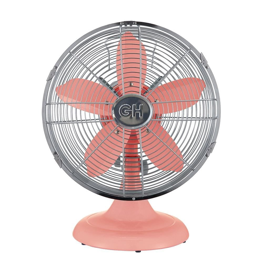 Retro 12 in. All-Metal Table Fan in Salmon Red - Walmart.com