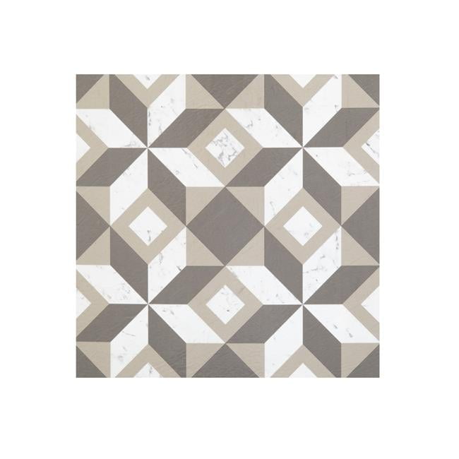 Retro 12 x 12 in. Self Adhesive Vinyl Floor Tile - Prism Marble - 20 ...
