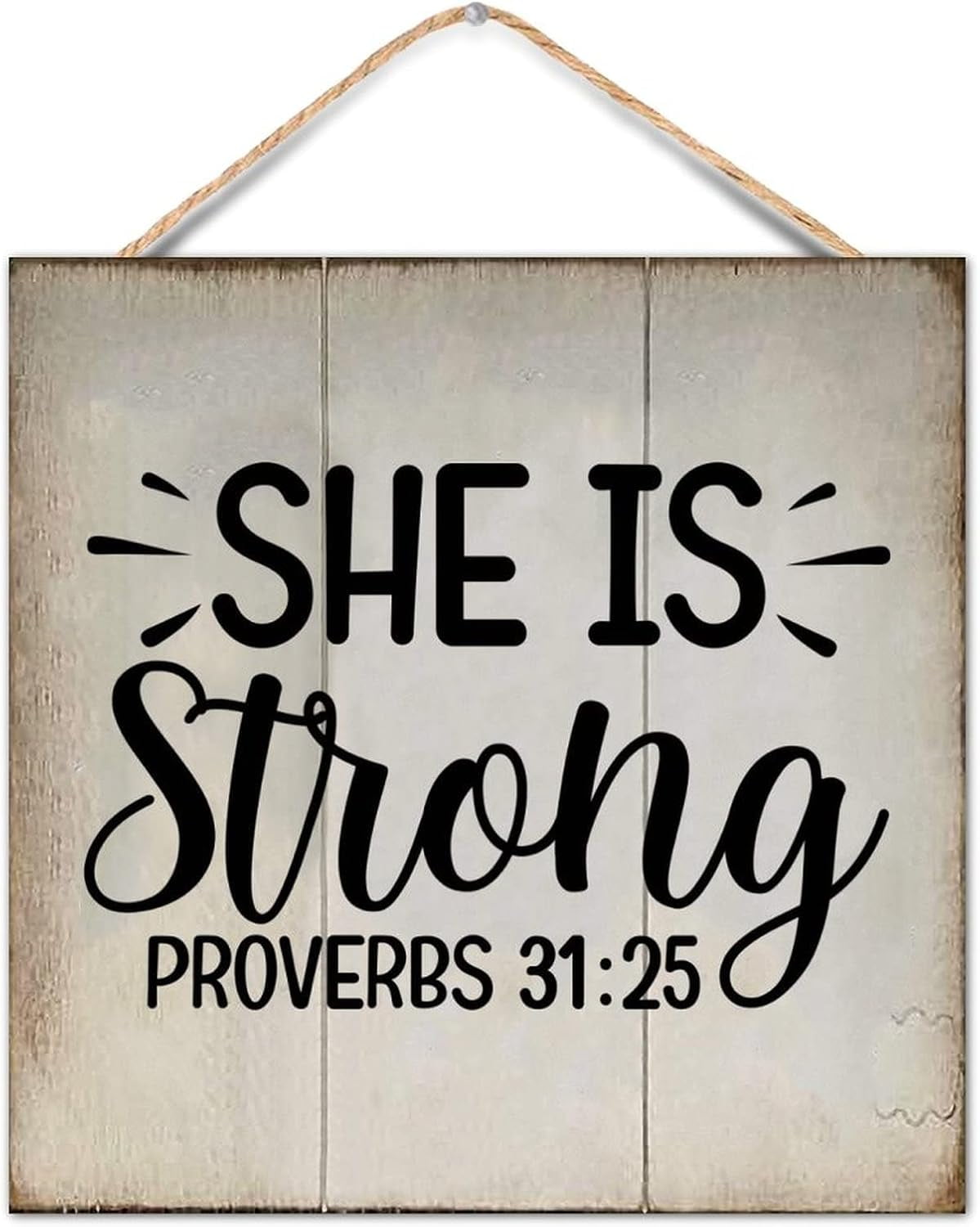 Retro 12x12in Wood Pallet Positive Saying Bible Verses She is Strong ...
