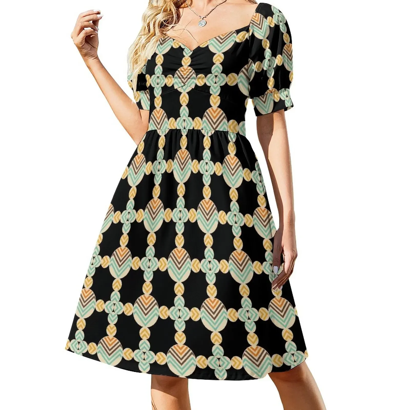 Retro 1970's Bohemian Style Seventies Vintage Pattern Short-Sleeved ...