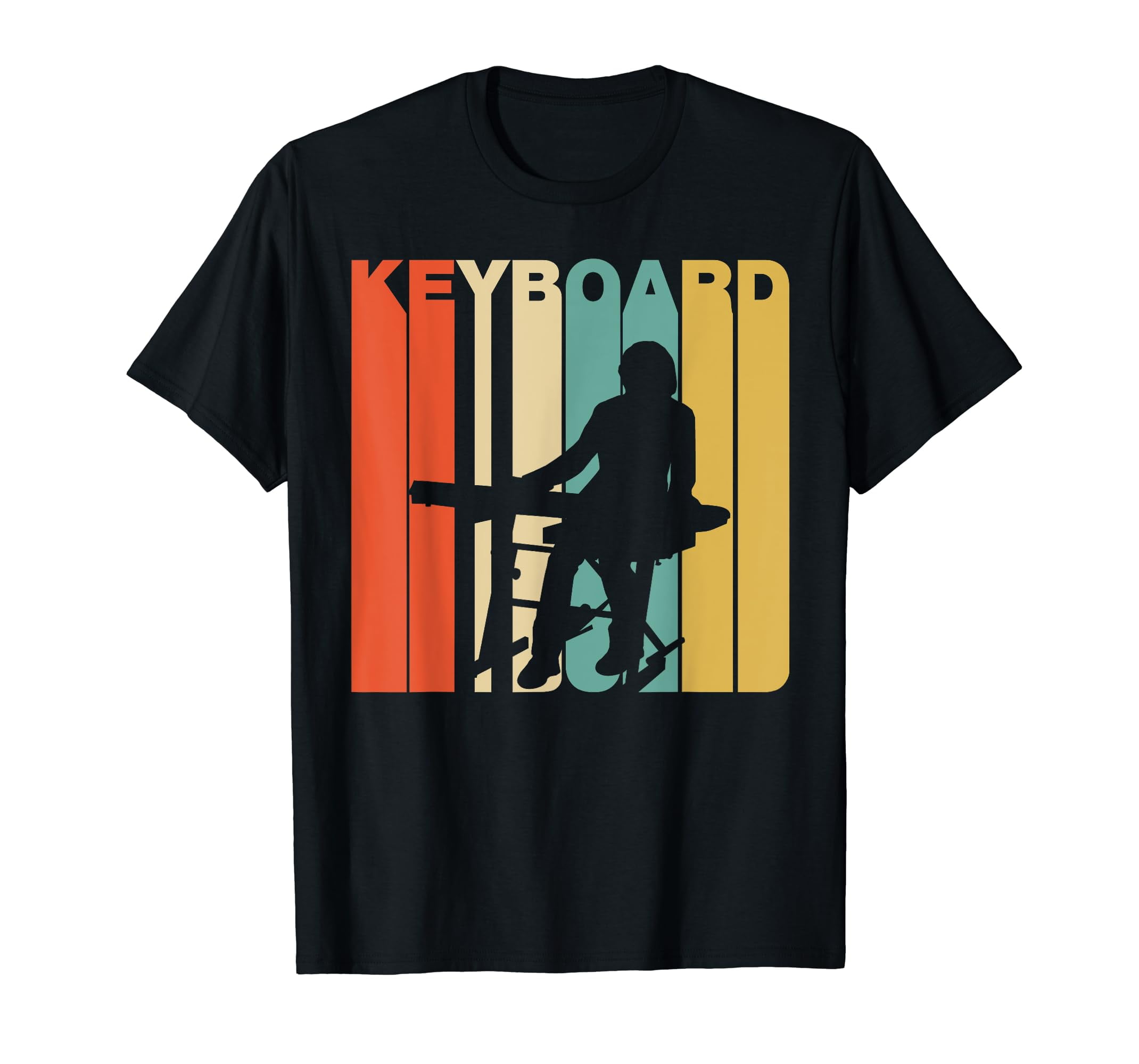 Retro 1970's Style Keyboard Keyboardist Musician Men's Vintage T-Shirt ...