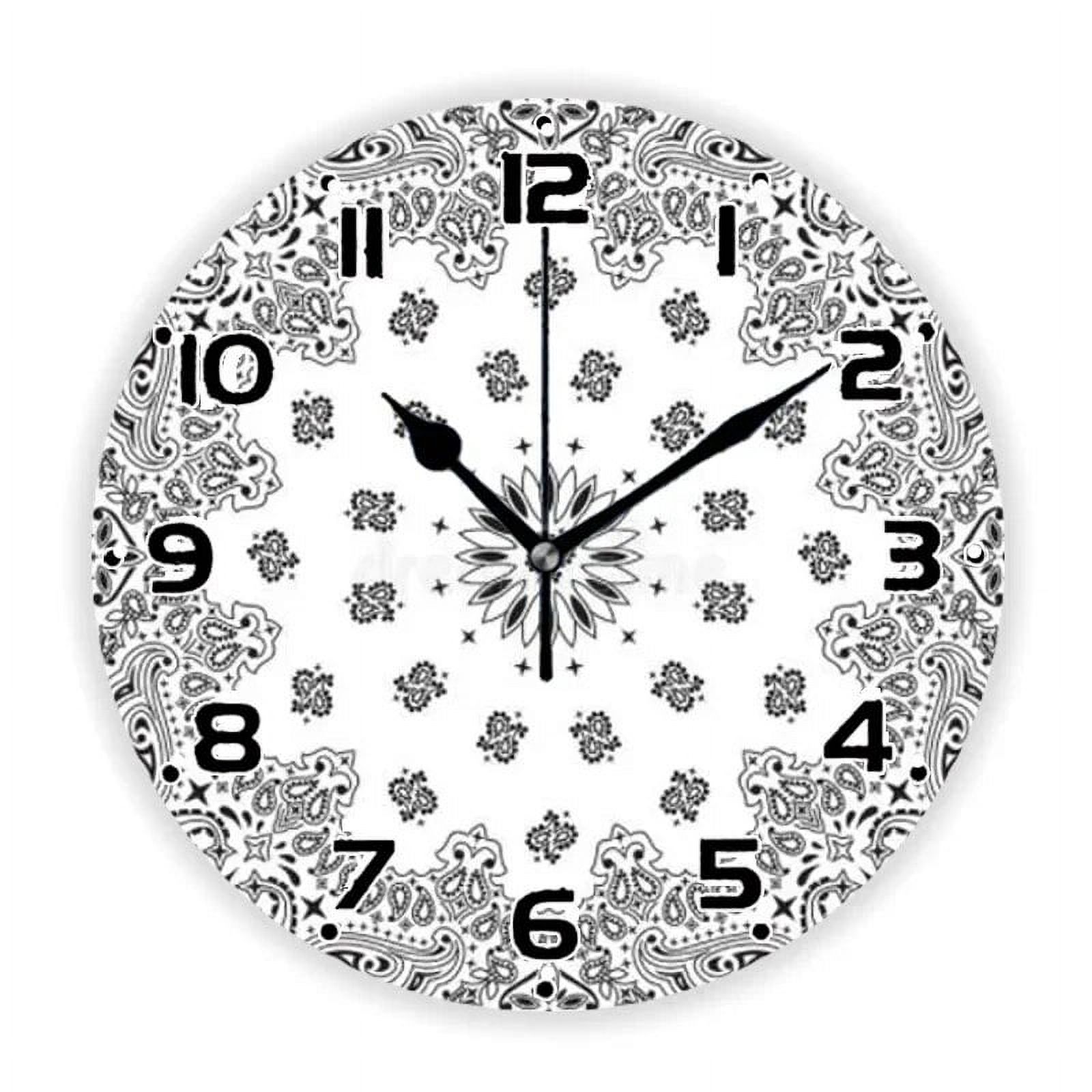 Retro 1970s Bohemian Style Bandanna Paisley Print Pattern Wall Clock ...
