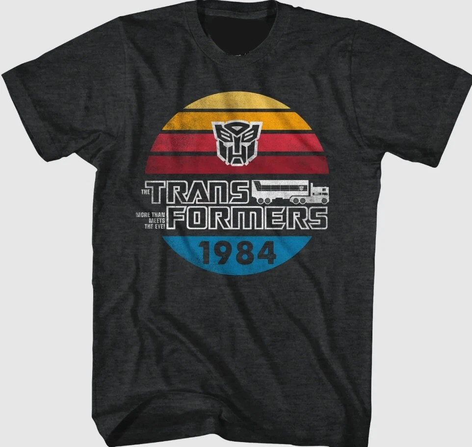 Retro 1984 Stripes Autobots Logo Transformers T-Shirt Vinatge Reprint ...