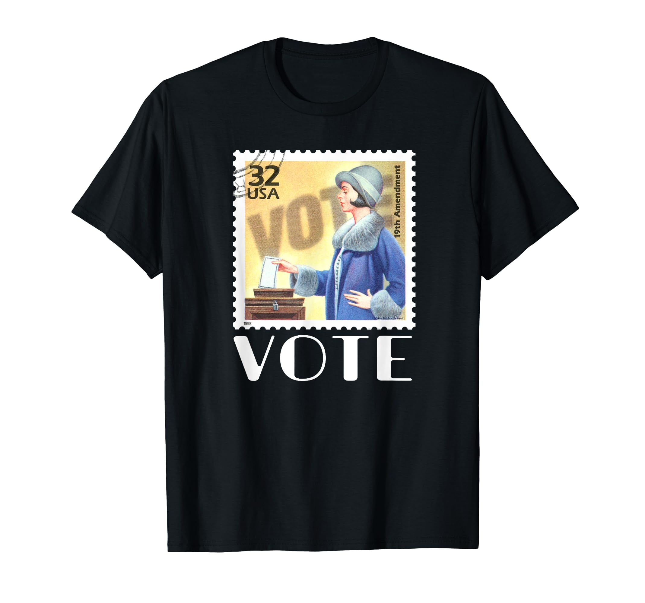 Retro 19th Amendment Stamp Women's Rights VOTE T-Shirt - Walmart.com