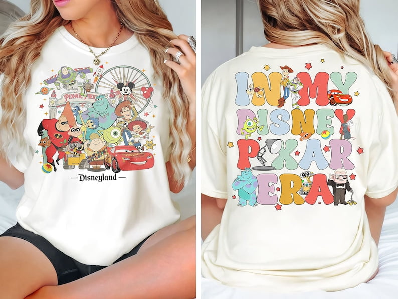 Retro 2-Sided In My Disney Pixar Era Shirt, Toy Story Monster Inc ...