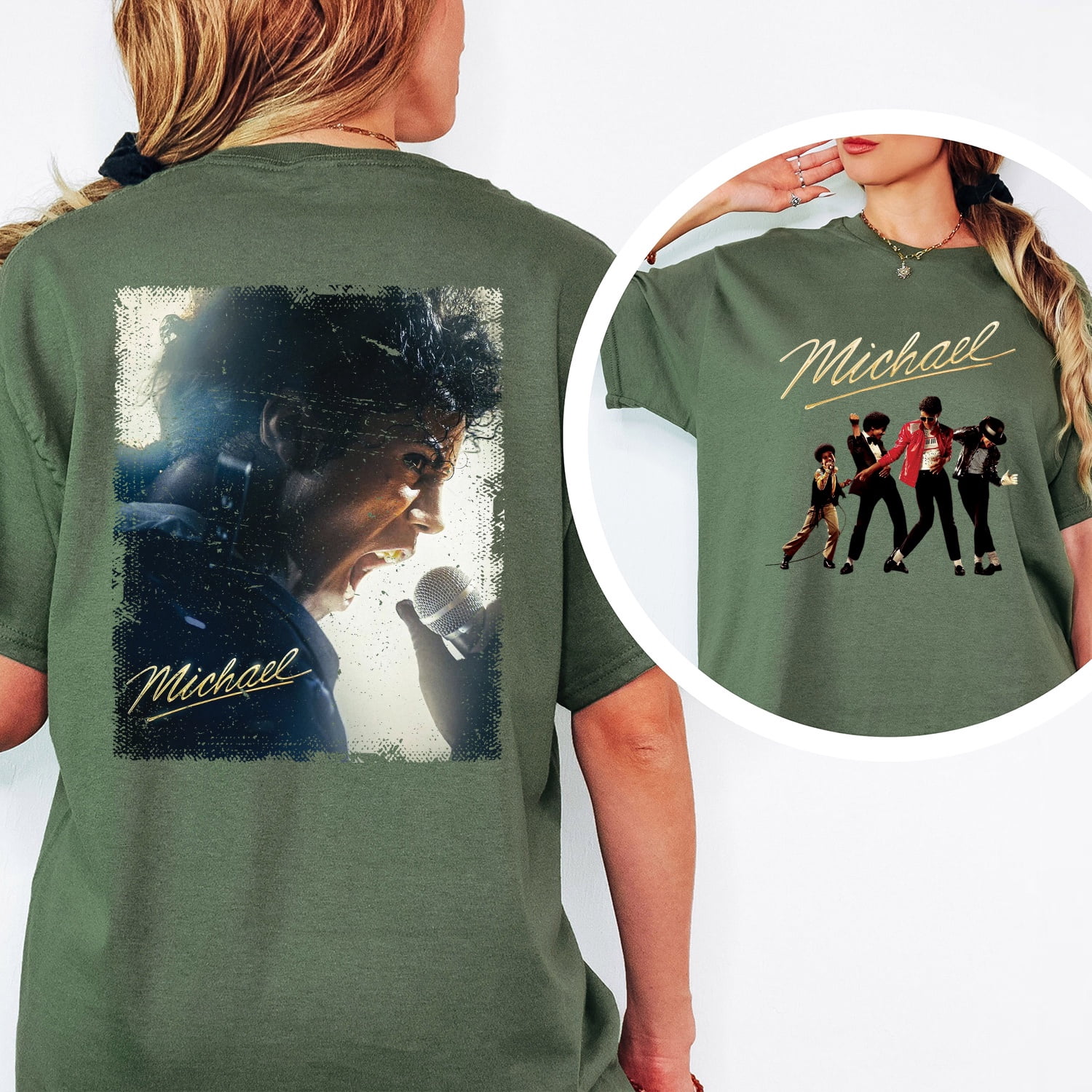 Retro 2 Sided Michael Graphic T-Shirt, Jackson King of Pop Vintage Tee ...