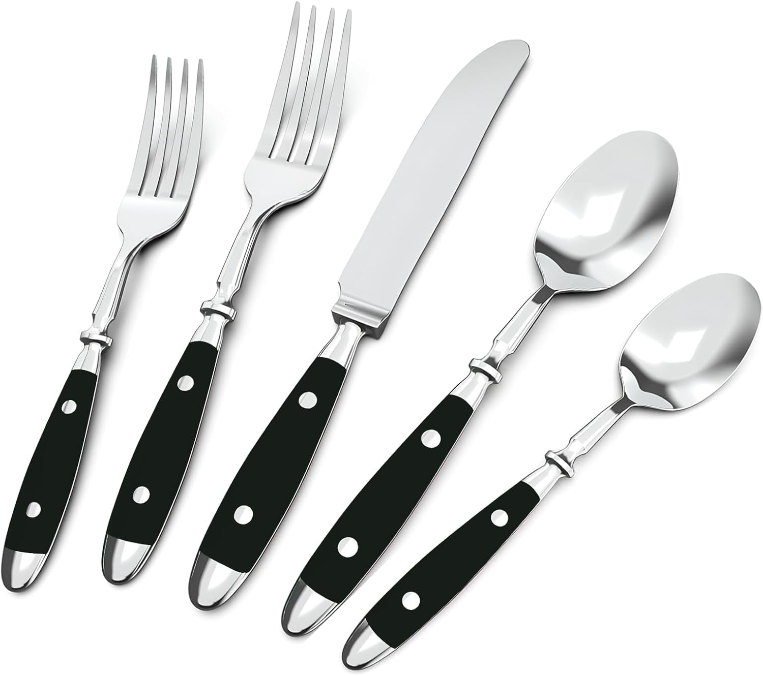Retro 20-Piece Silverware Set, Stainless Steel Cutlery Set, Vintage ...