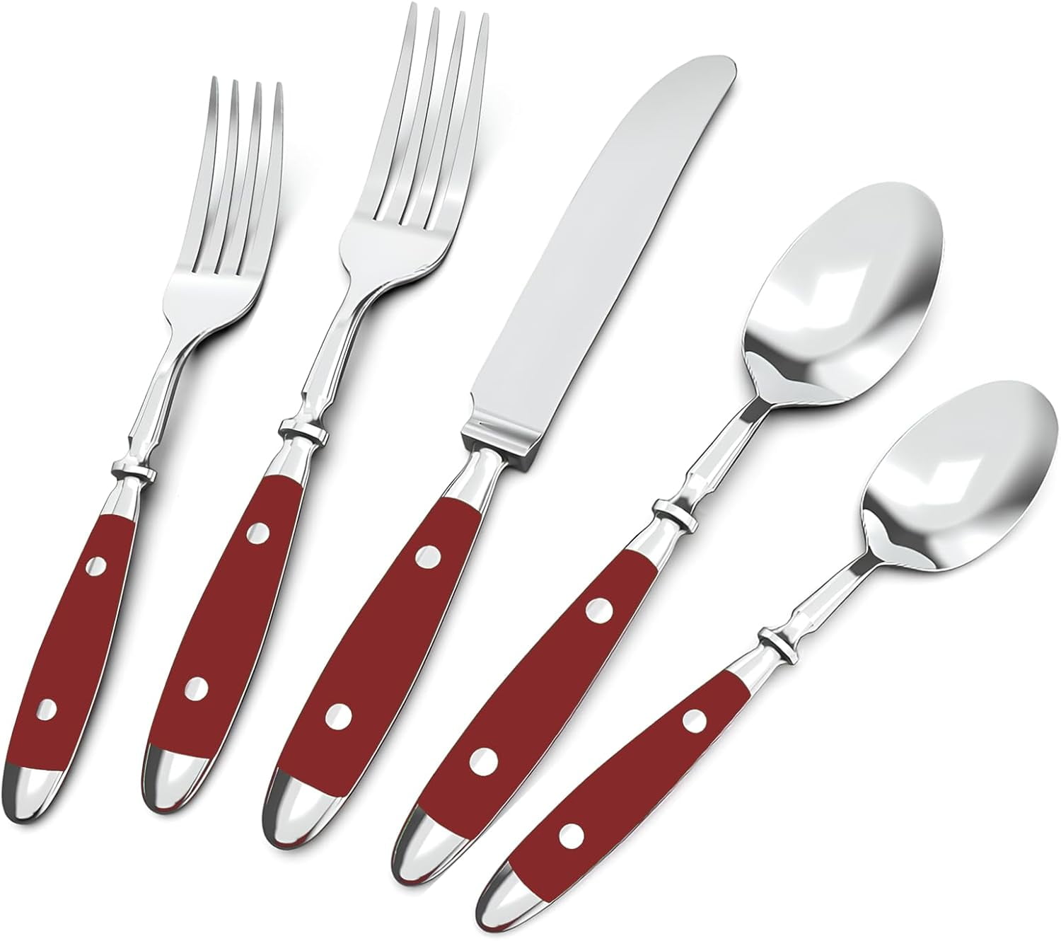 Retro 20-Piece Silverware Set, Stainless Steel Cutlery Set, Vintage ...