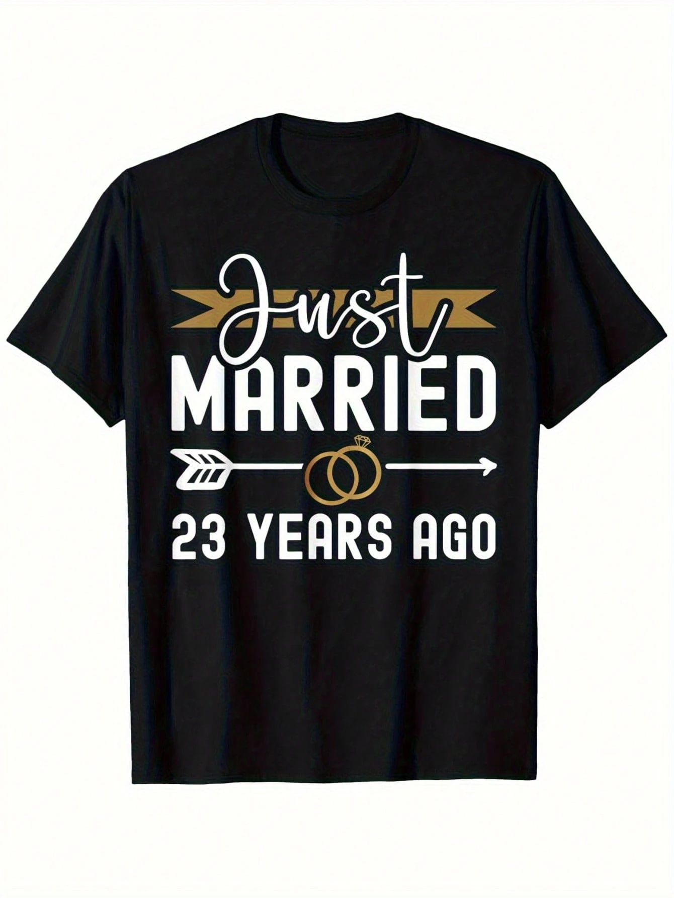Retro 23rd Wedding Anniversary T-Shirt Just Married 23 Years Ago Funny ...